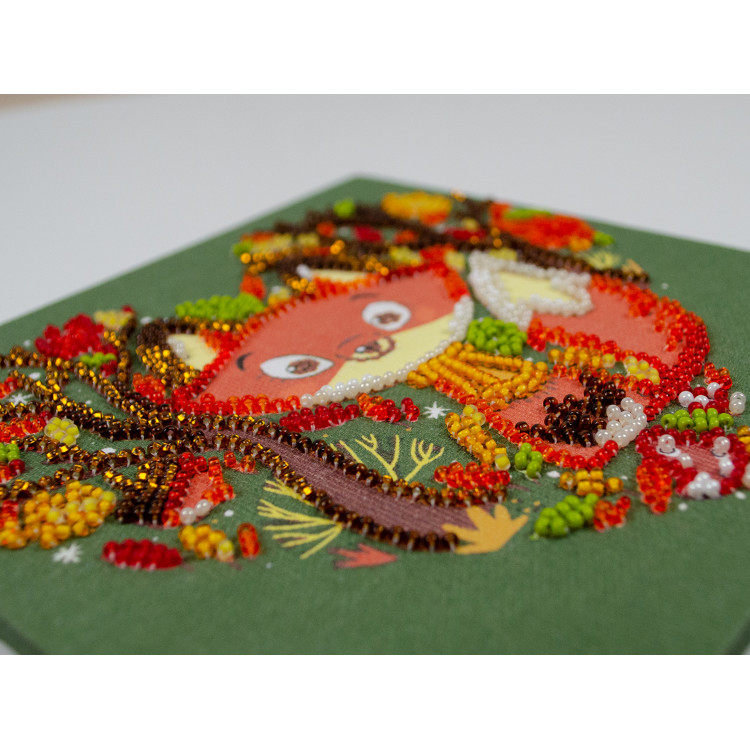 Main Bead Embroidery Kit Red fox (Animals) 15x15 cm AM-243